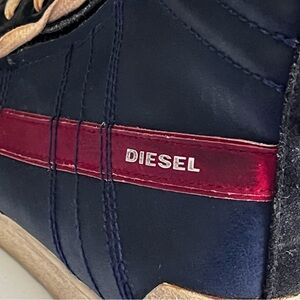 Diesel | Shoes | Diesel Dstring Plus Navy Blue Leather High Top Sneaker ...